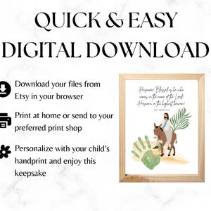 Palm Sunday Handprint, Holy Week Printable Handprint Craft, Sunday ...