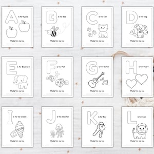 Baby Shower Coloring Book, Baby First ABC Book, Baby Shower Alphabet ...