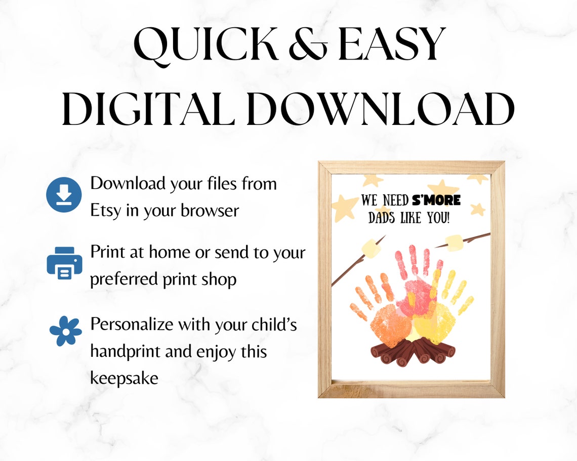 Handprint Smores Father's Day, Father's Day Handprint Sign, Handprint ...