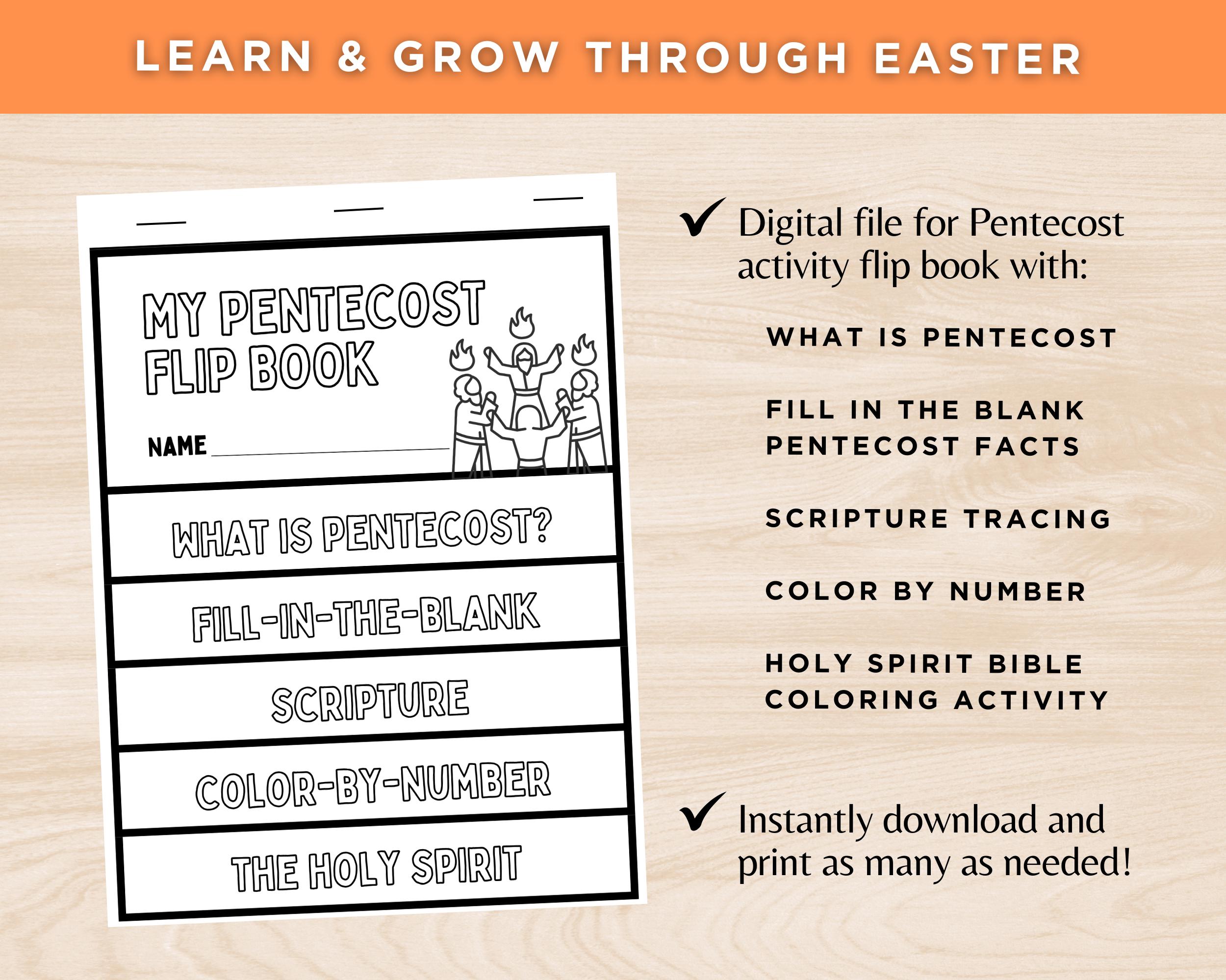 Pentecost Craft for Kids Flip Book, Day of Pentecost Sunday School ...