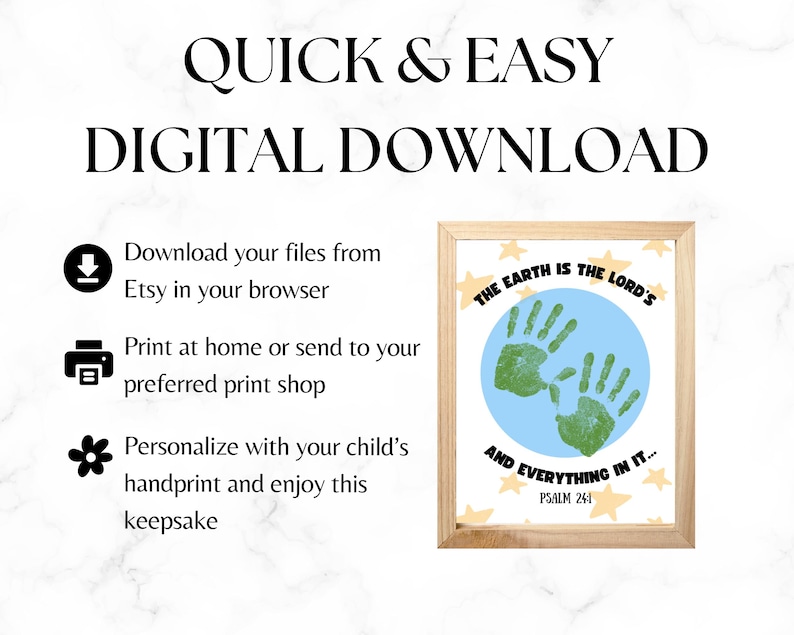 Earth Day Handprint Craft, Bible Verse Earth Day Printable Handprint ...