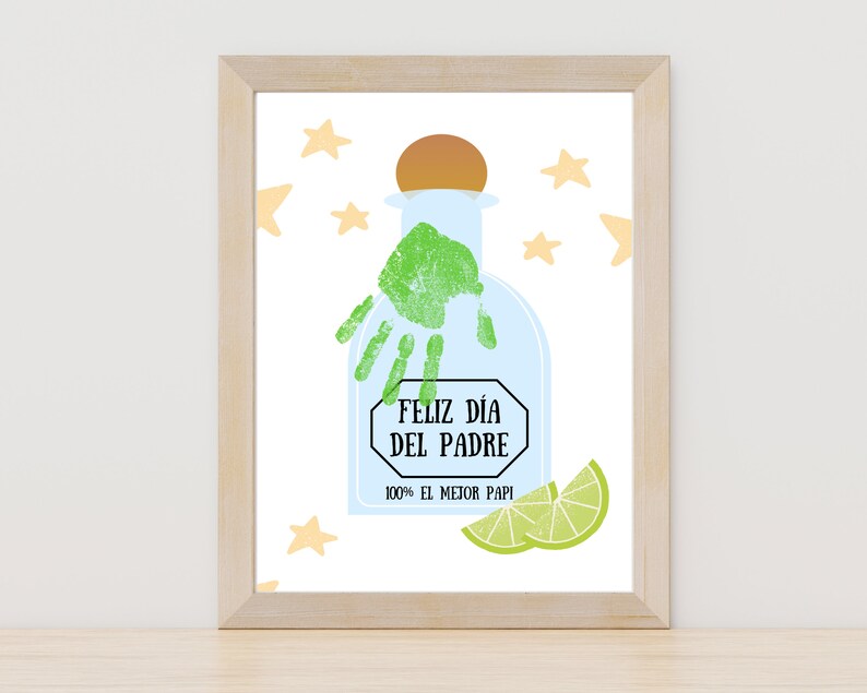 Father's Day Spanish Handprint, Tarjeta De Feliz Dia Del Padre Papi ...