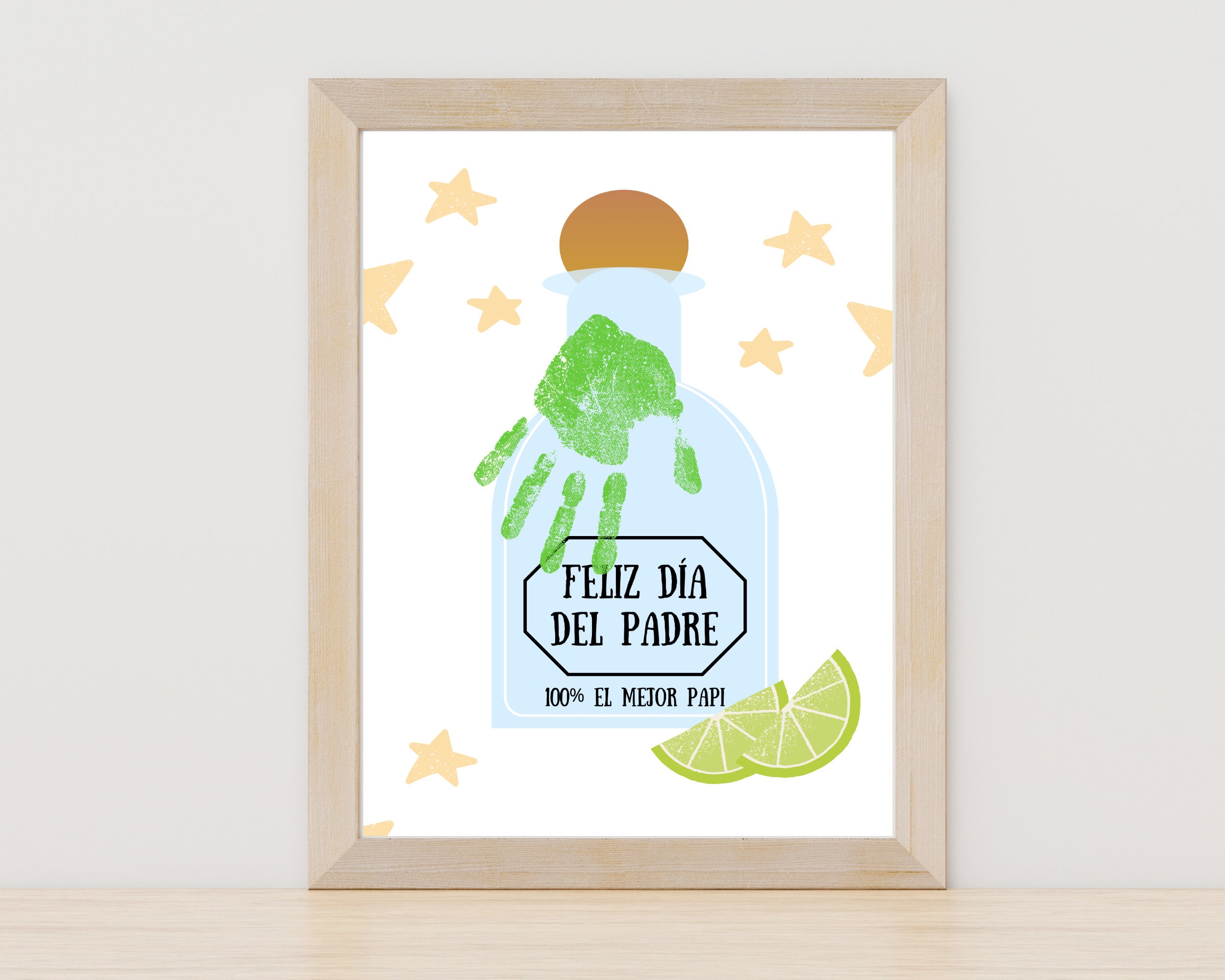 Father's Day Spanish Handprint, Tarjeta De Feliz Dia Del Padre Papi ...