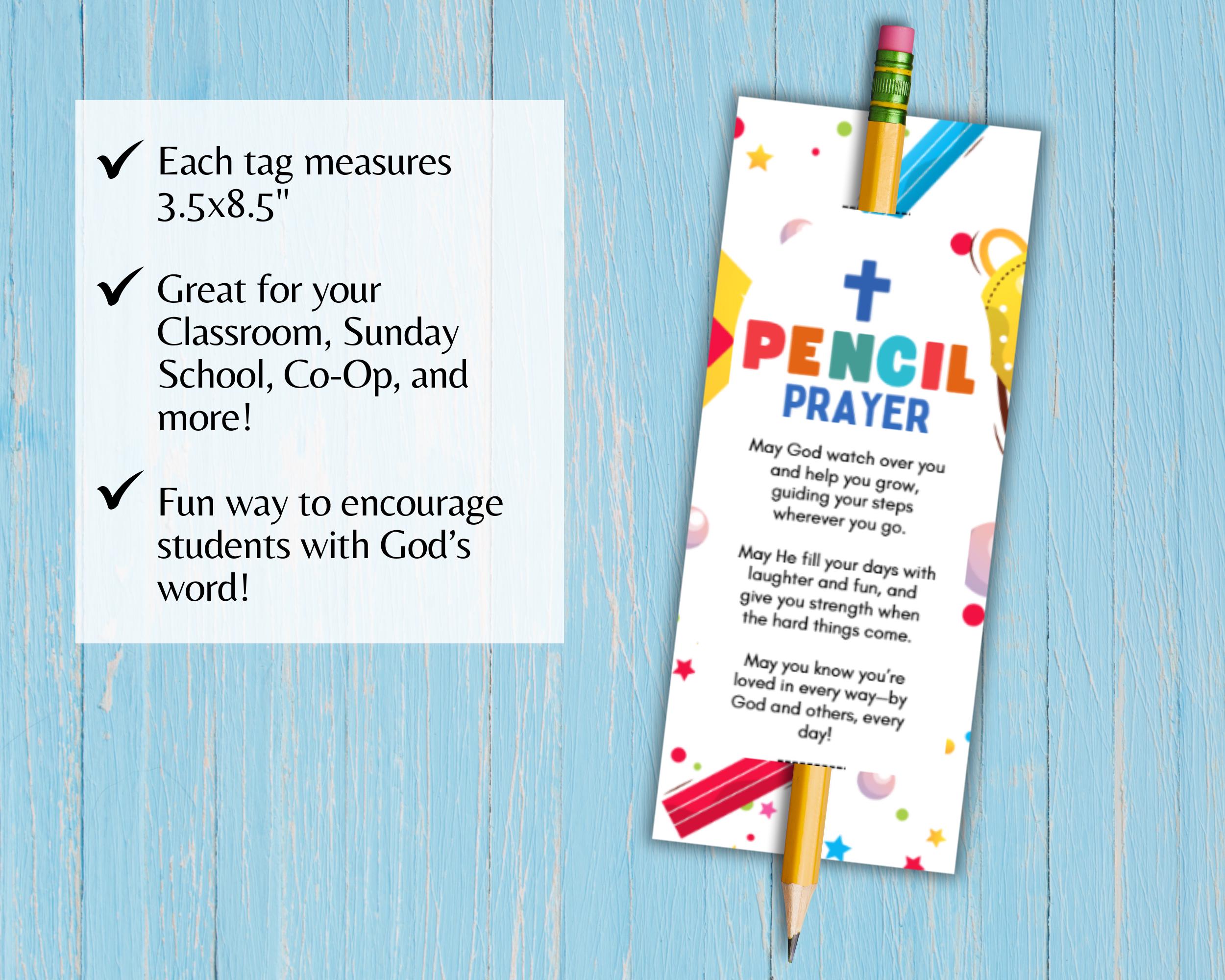 Pencil Prayer Card Pencil Holder, Christian Back to School Student Gift ...
