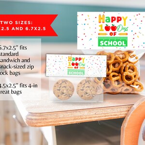 100th Day of School Cookie Bag Topper Printable, Treat Bag Topper, 100 ...