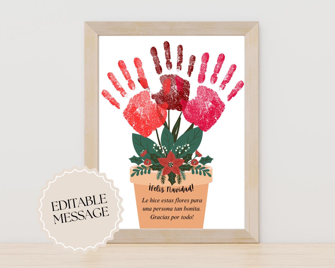 Printable Spanish Christmas Handprint Craft With Editable Message ...