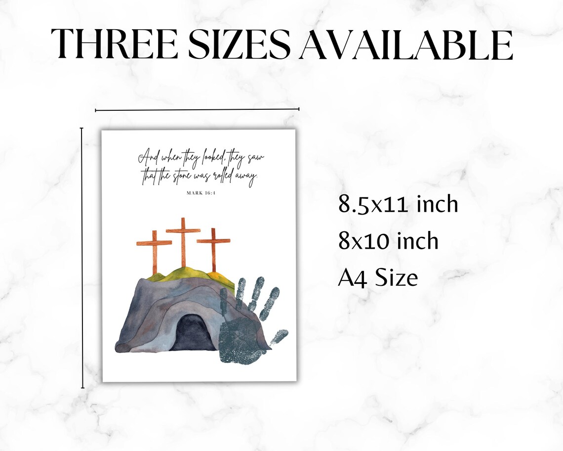 Easter Handprint Craft, Holy Week Printable Handprint Art, He is Risen ...