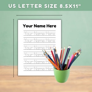 Name Tracing Template Editable, Trace Name Handwriting Practice, Name ...