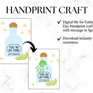 Father's Day Spanish Handprint, Tarjeta De Feliz Dia Del Padre Papi ...