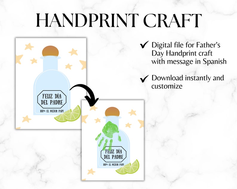 Father's Day Spanish Handprint, Tarjeta De Feliz Dia Del Padre Papi ...