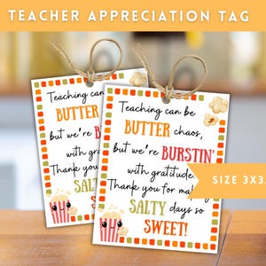 Teacher Appreciation Popcorn Bar, Teacher Appreciation Tags Candy ...
