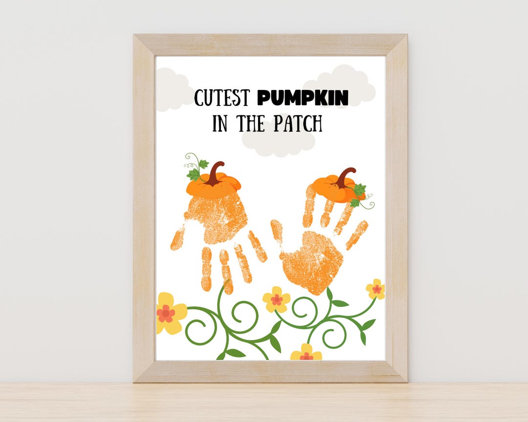 Fall Handprint Art With Pumpkin Patch, Fall Handprint Craft, Handprint ...