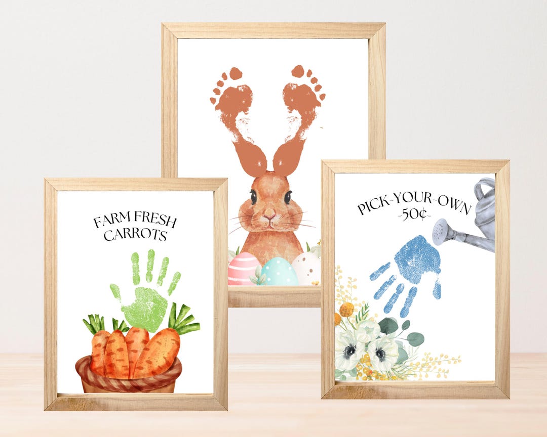 Spring Handprint Art, Easter Handprint Art, Bunny Footprint Art, Flower ...