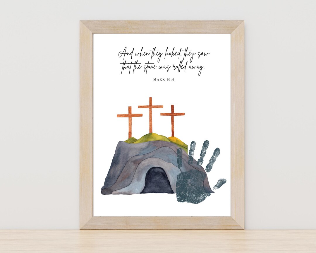 Easter Handprint Craft, Holy Week Printable Handprint Art, He is Risen ...