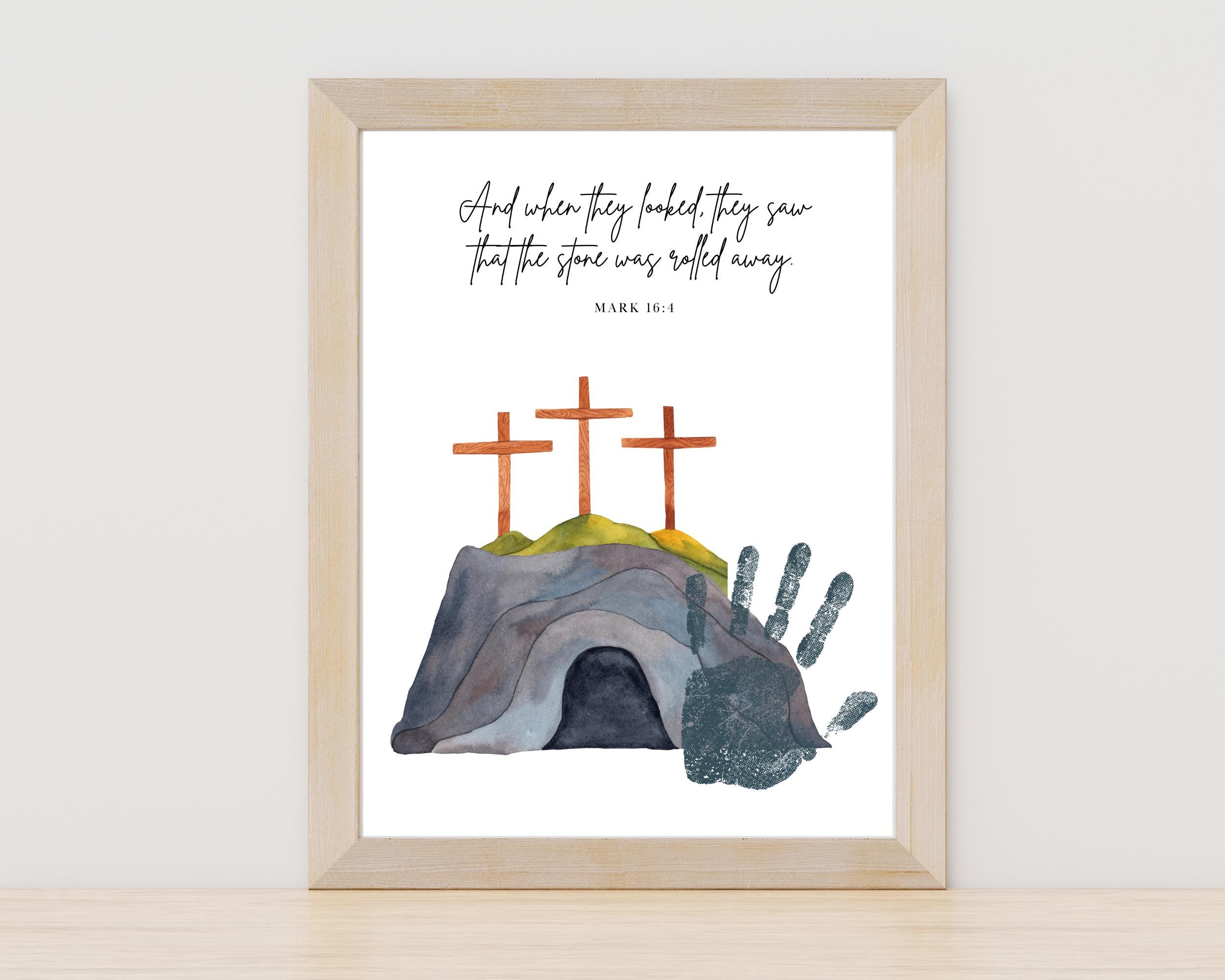 Easter Handprint Craft, Holy Week Printable Handprint Art, He is Risen ...
