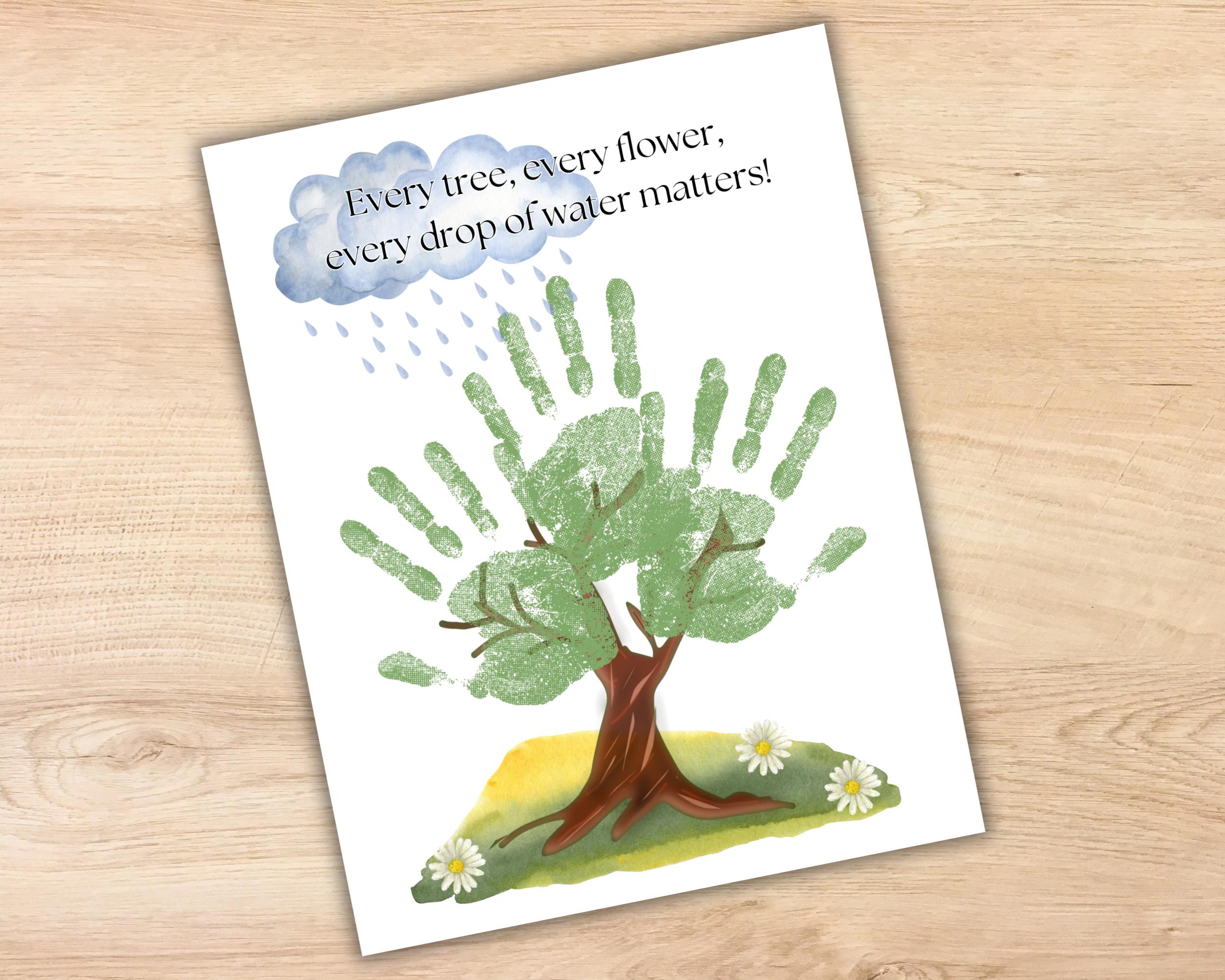 Earth Day Handprint Craft, Printable Earth Day Handprint Art, Earth ...