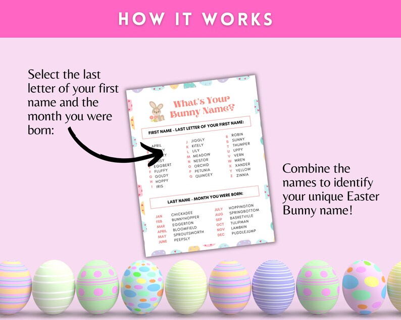 What's Your Easter Bunny Name, Easter Games Printable, Easter Games for ...