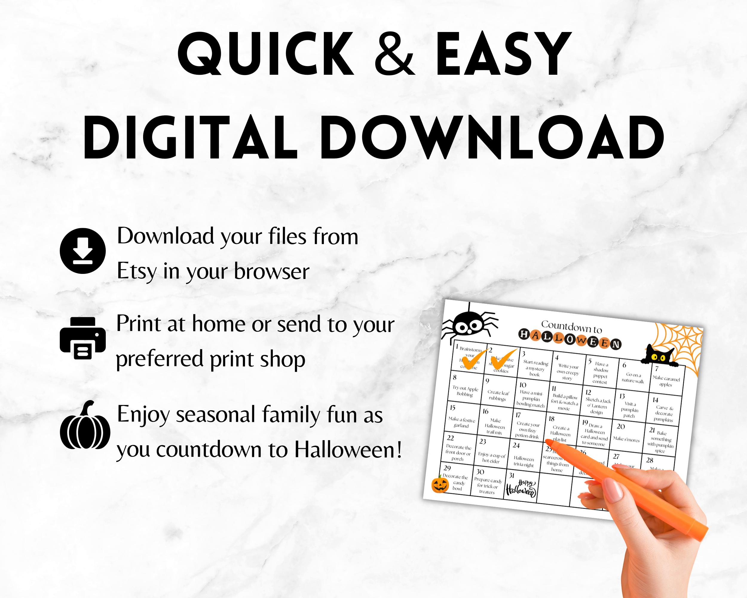 Halloween Countdown, Halloween Advent Calendar, Kids Advent Calendar ...