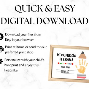 Back to School Spanish Handprint Art, Preschool Sign, Handprint Craft ...