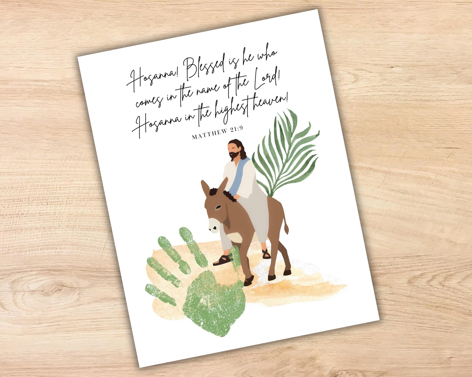 Palm Sunday Handprint, Holy Week Printable Handprint Craft, Sunday ...