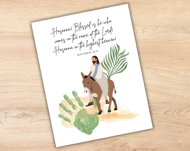 Palm Sunday Handprint, Holy Week Printable Handprint Craft, Sunday ...