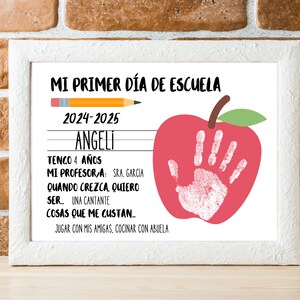 Back to School Sign Spanish Template, Handprint Art, Preschool Sign ...