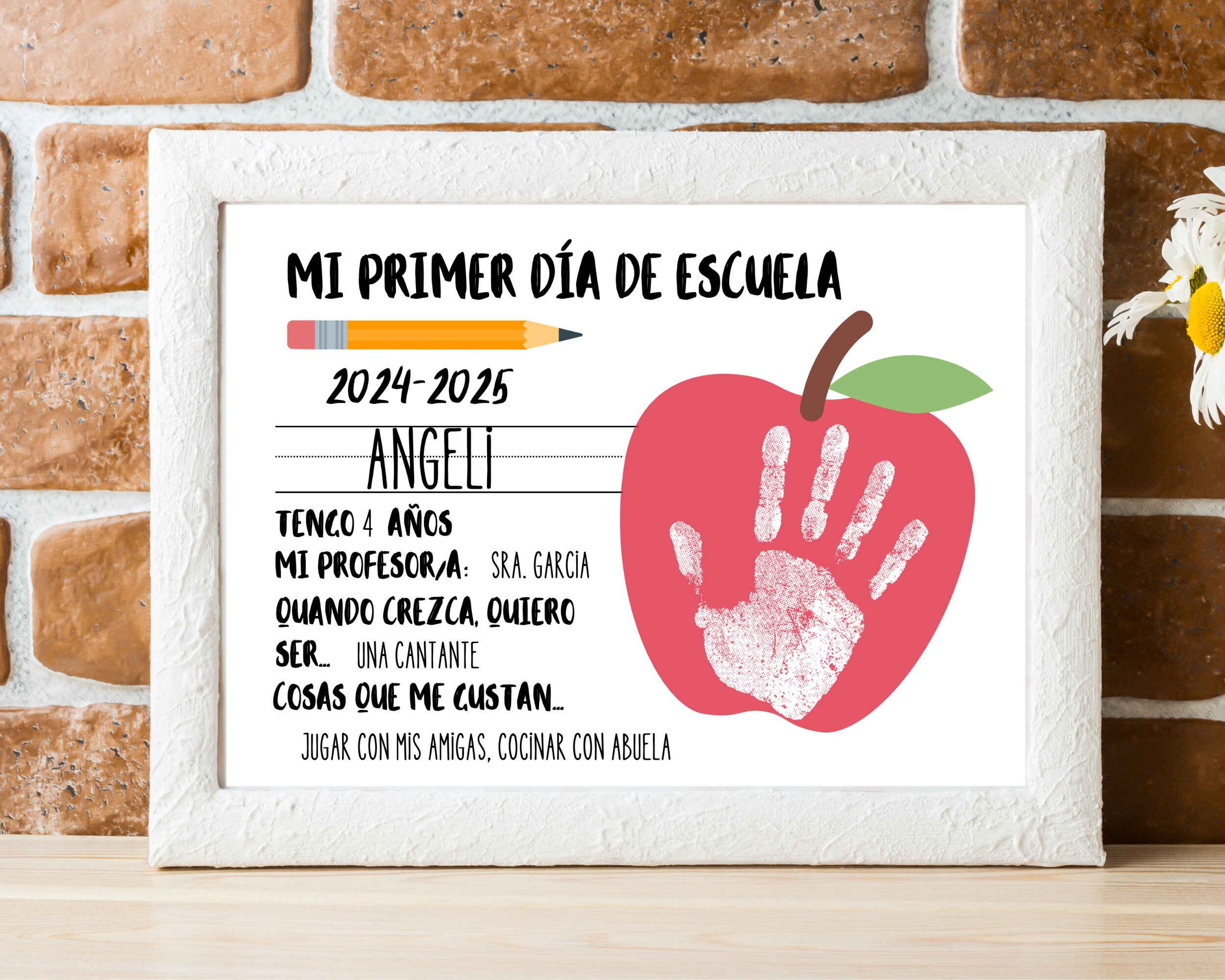 Back to School Sign Spanish Template, Handprint Art, Preschool Sign ...