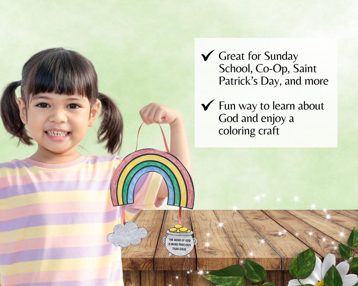 Christian St Patricks Day Coloring Pages, Sunday School Craft, Pot of ...