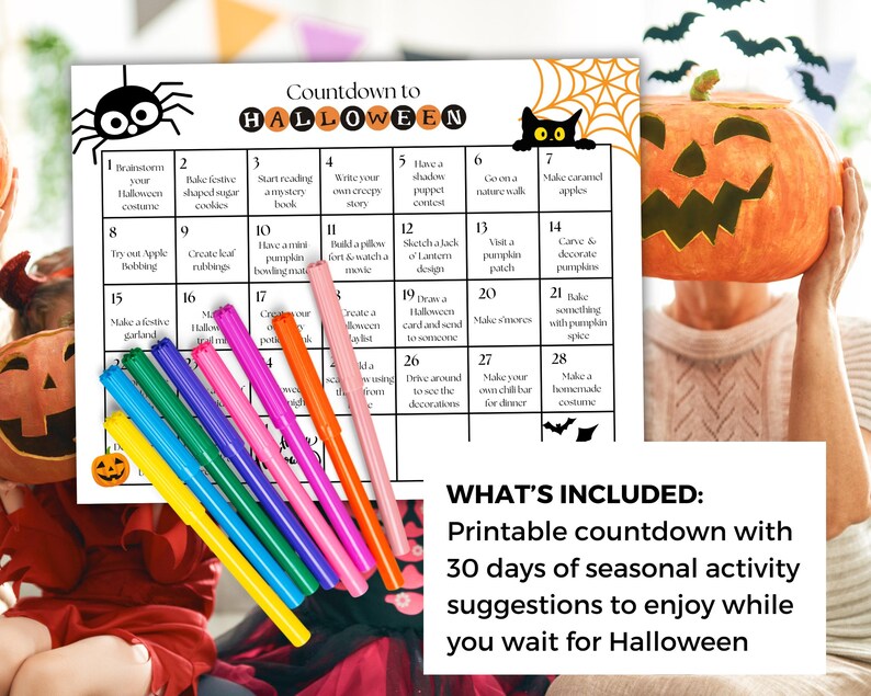 Halloween Countdown, Halloween Advent Calendar, Kids Advent Calendar ...