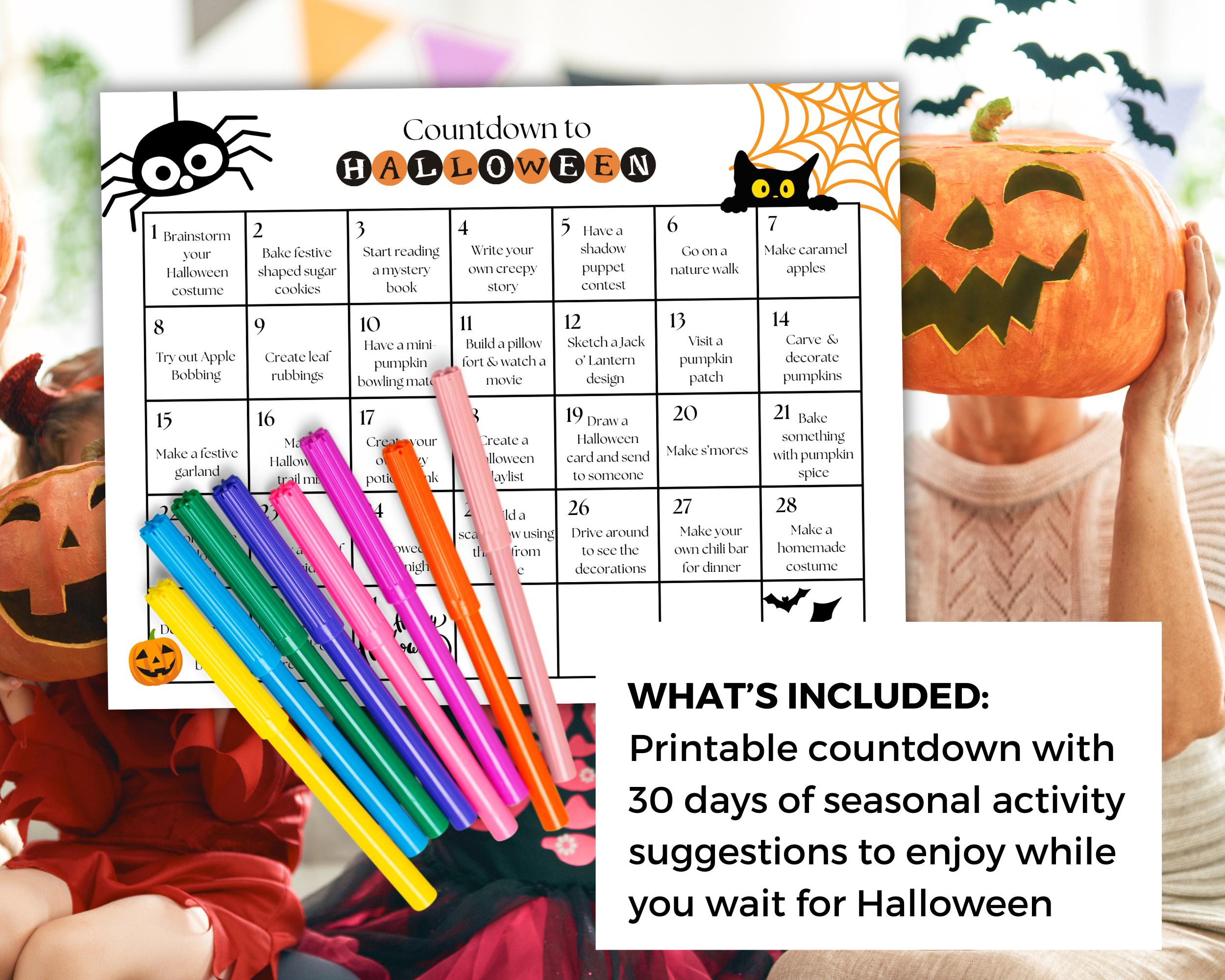 Halloween Countdown, Halloween Advent Calendar, Kids Advent Calendar ...