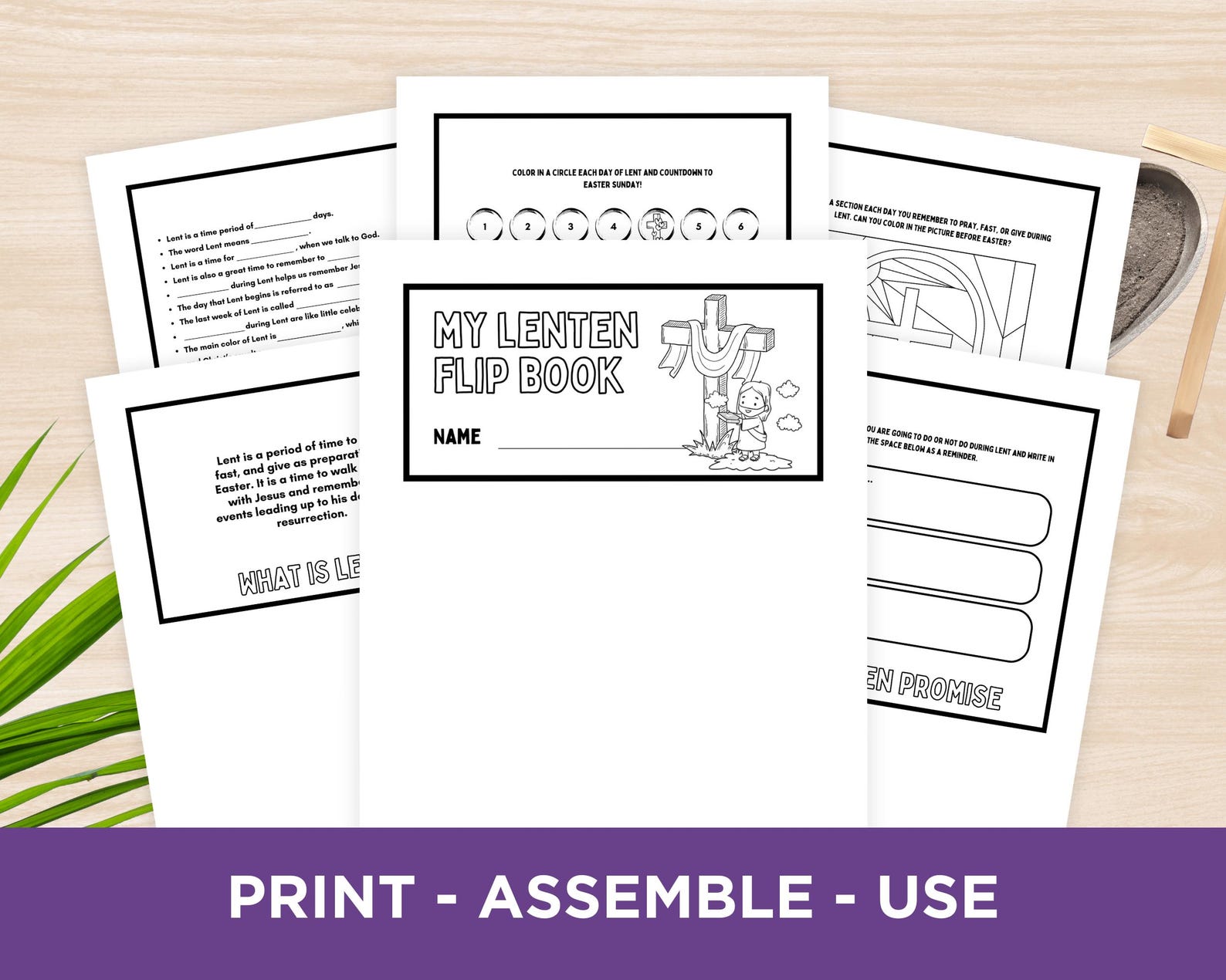 Lent Activity Kids Flip Book, Lent Coloring Pages, Lenten Sunday School ...