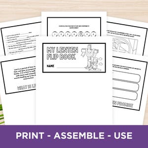 Lent Activity Kids Flip Book, Lent Coloring Pages, Lenten Sunday School ...