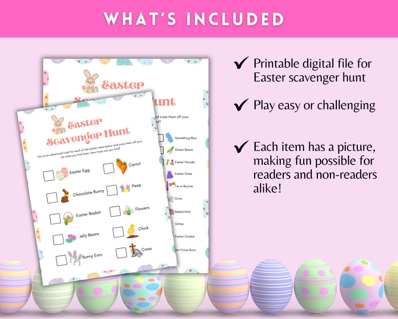 Easter Scavenger Hunt, Printable Easter Scavenger Hunt for Kids and ...