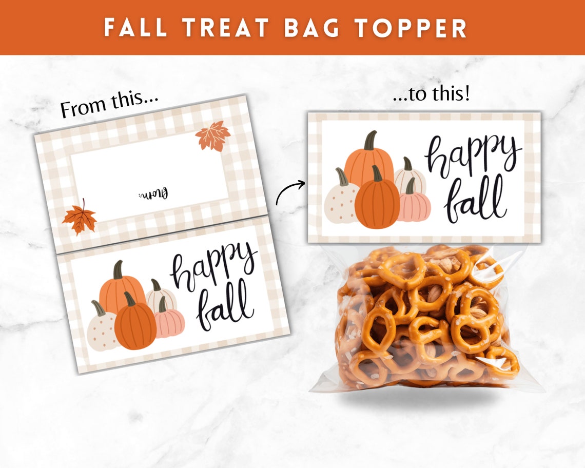 Printable Fall Cookie Tag, Happy Fall Treat Bag Topper, Friendsgiving ...