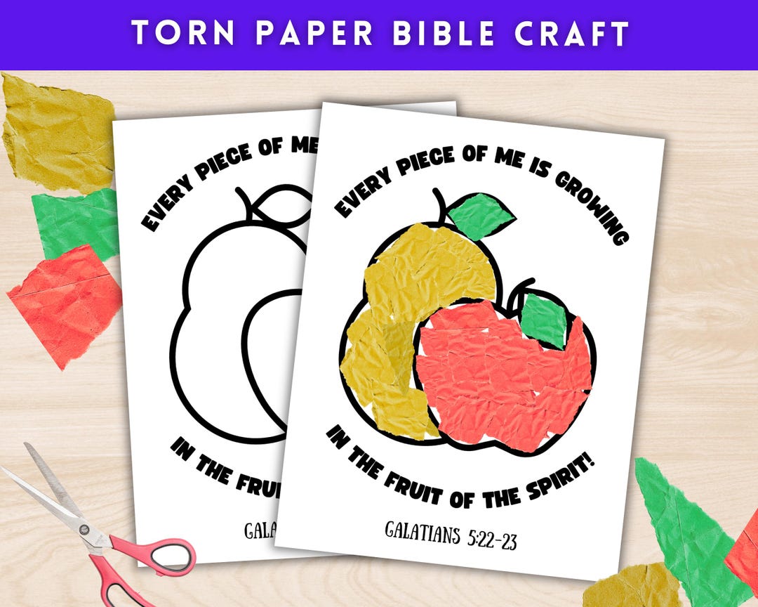 Torn Paper Fruit of the Spirit Activity, Holy Spirit Pentecost Sunday ...