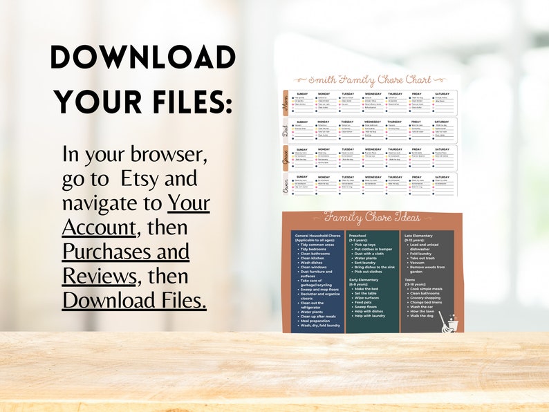 Weekly Family Chore Chart Printable, Editable Chore Chart, Adult Chore ...