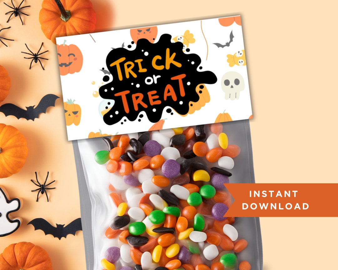 Halloween Goodie Bag Tag, Printable Fall Cookie Tag, Halloween Treat ...