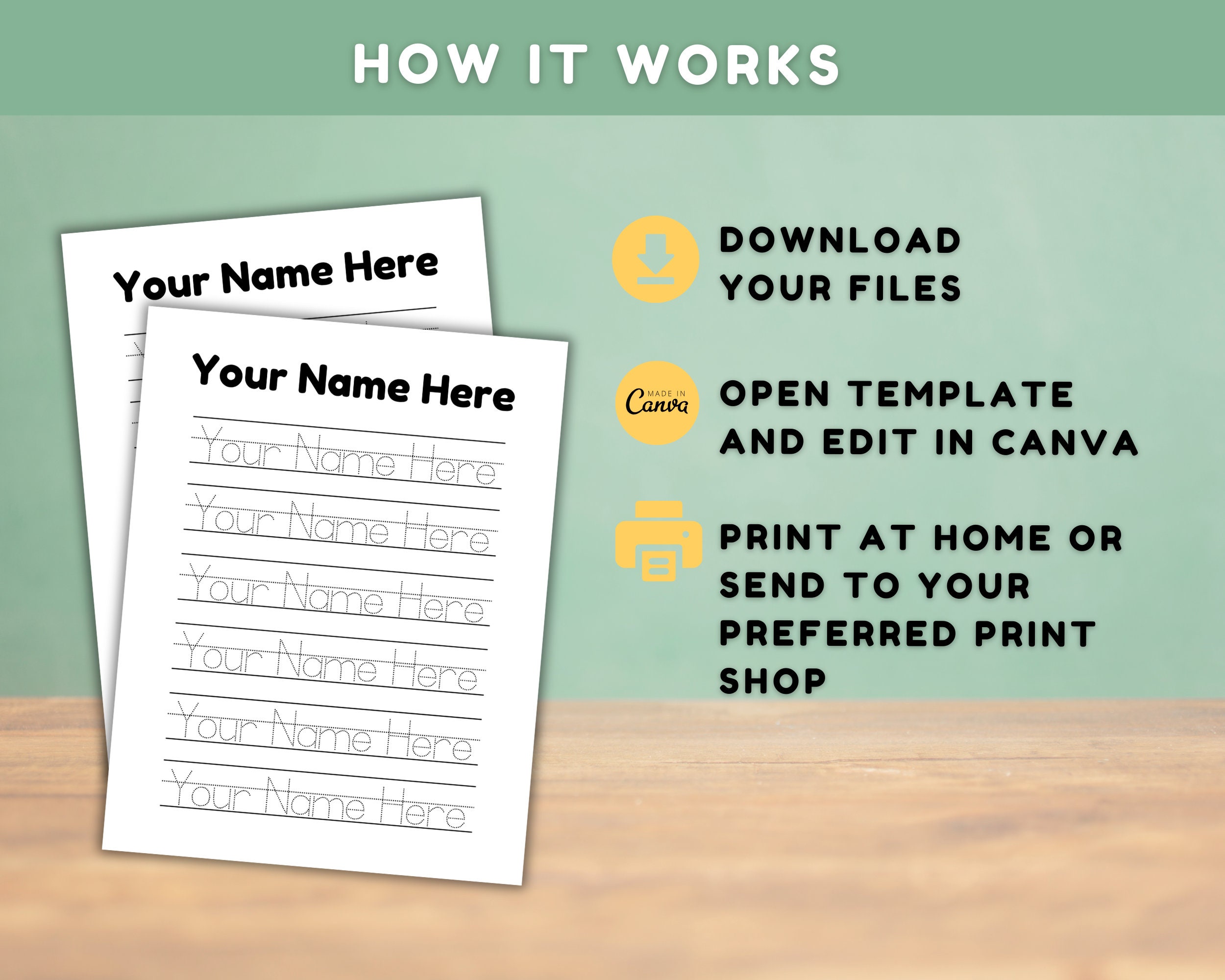 Name Tracing Template Editable, Trace Name Handwriting Practice, Name ...