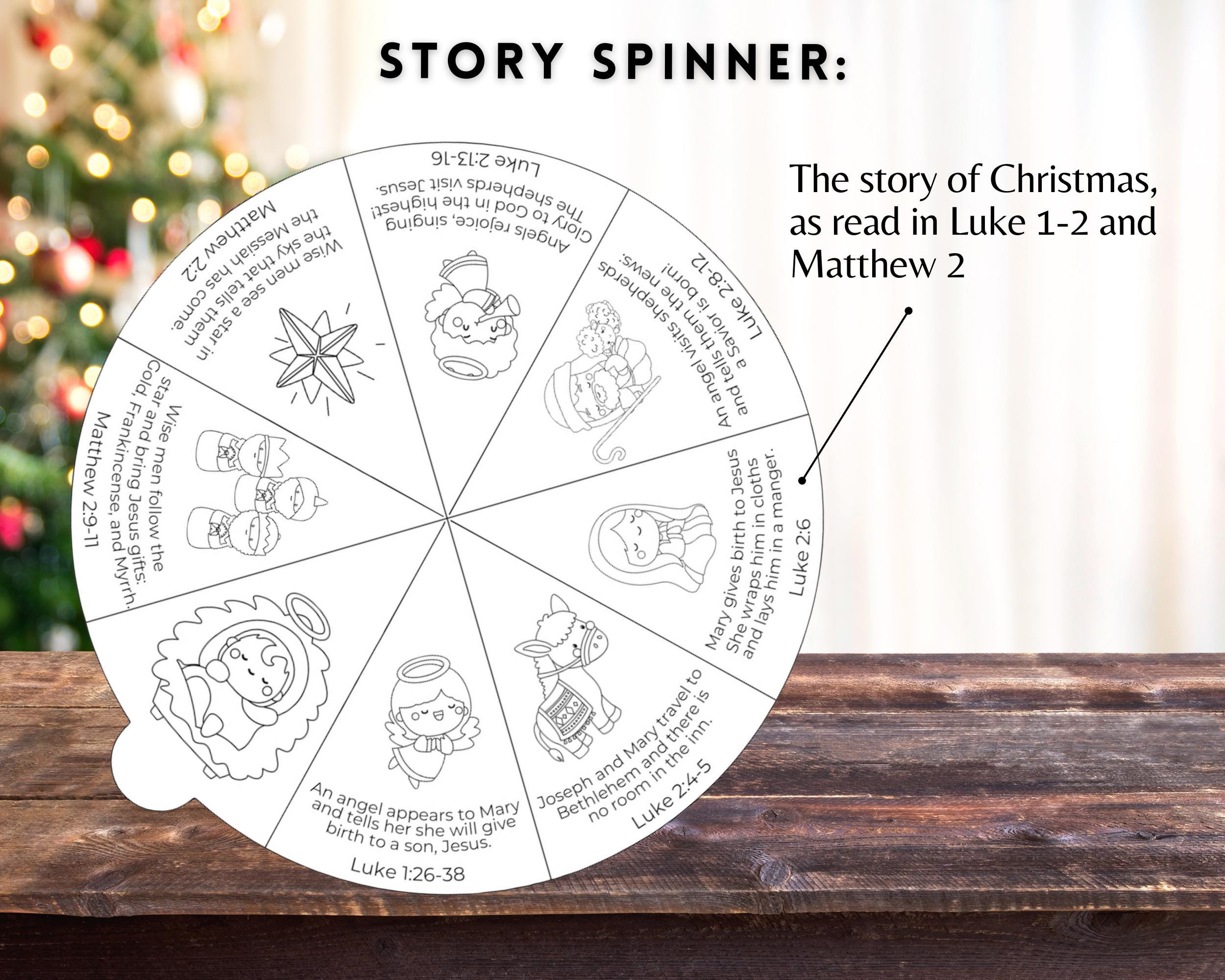 Nativity Story Wheel, Christmas Spinner Wheel, Christmas Coloring With ...