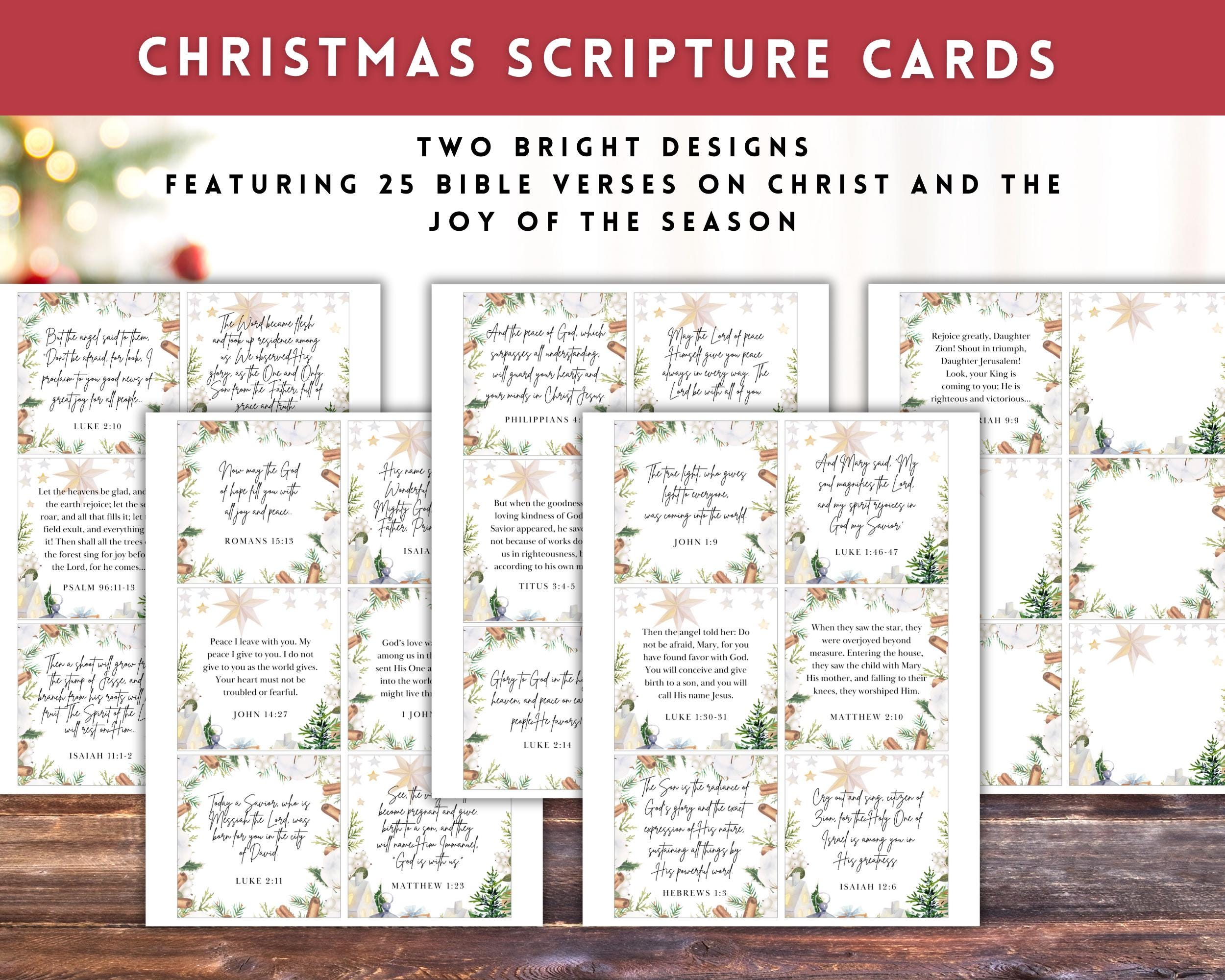 Christian Christmas Bible Verse Cards, Advent Scripture Cards for ...