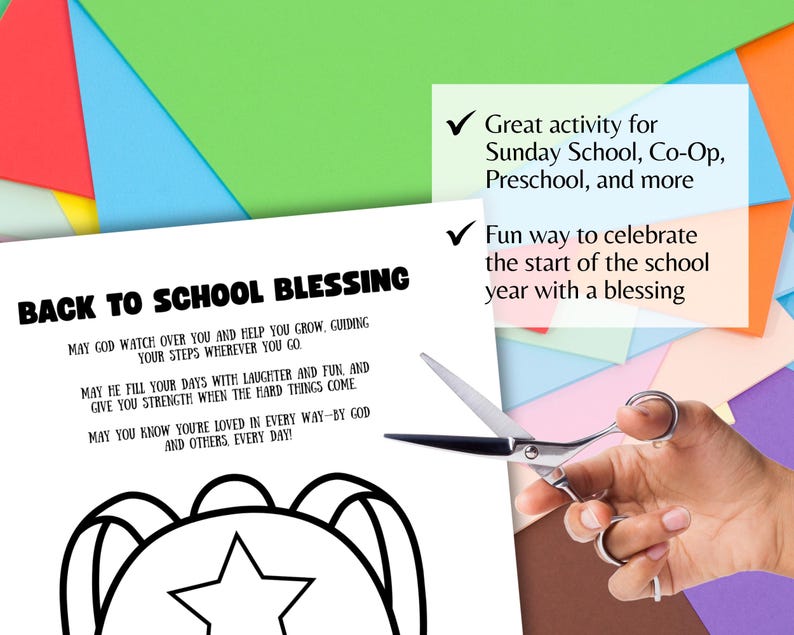 Backpack Blessing, Back to School Craft for Preschoolers, Torn Paper ...
