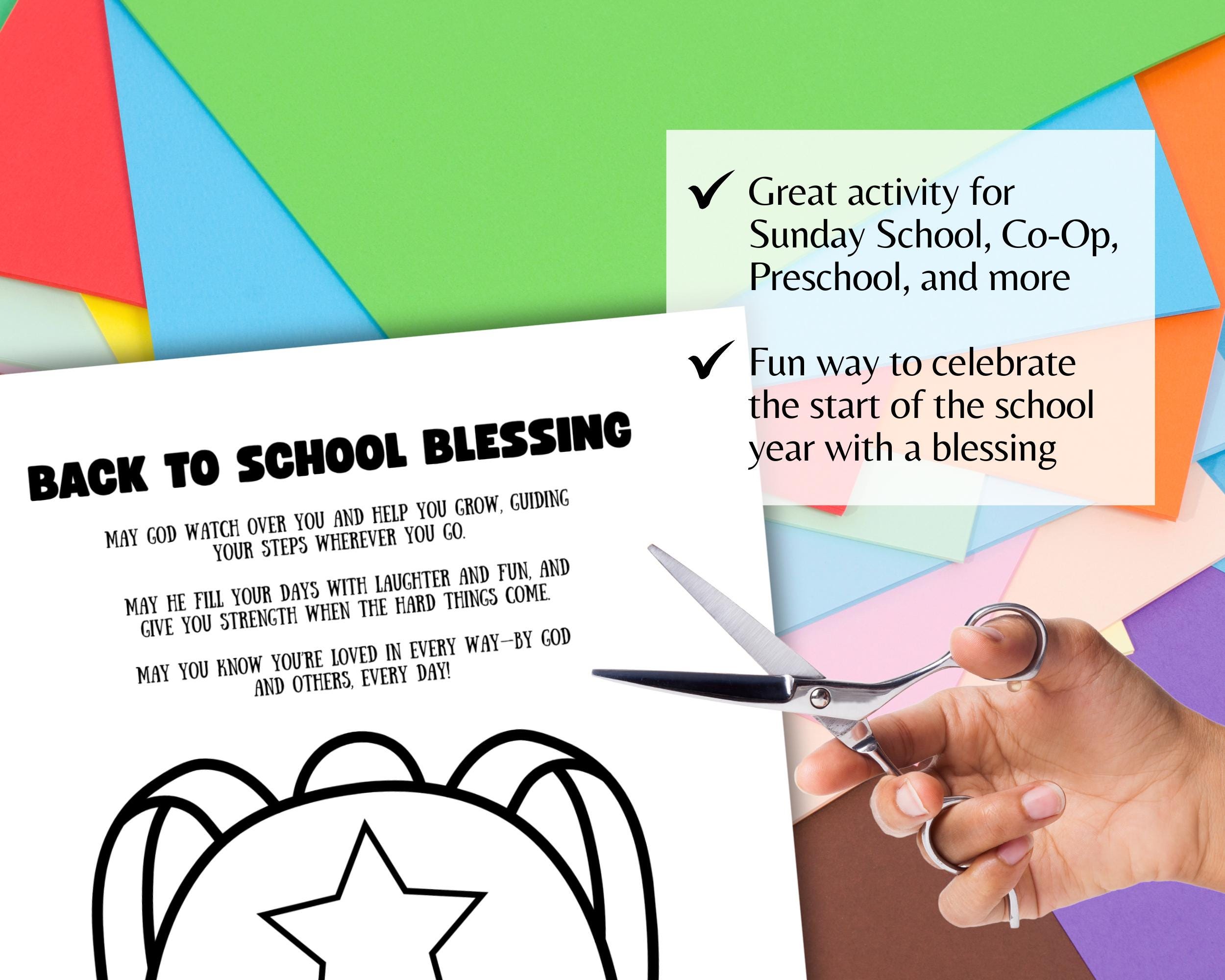 Backpack Blessing, Back to School Craft for Preschoolers, Torn Paper ...