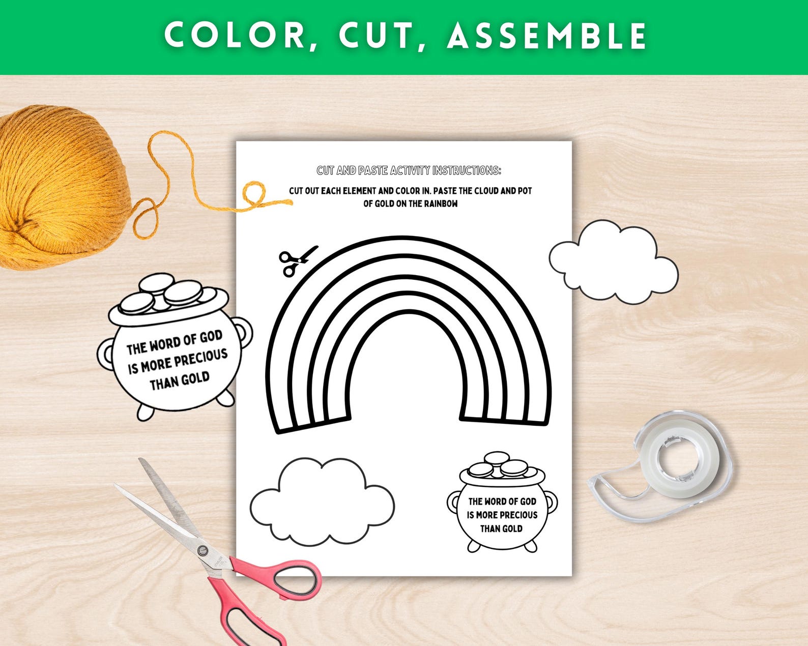 Christian St Patricks Day Coloring Pages, Sunday School Craft, Pot of ...
