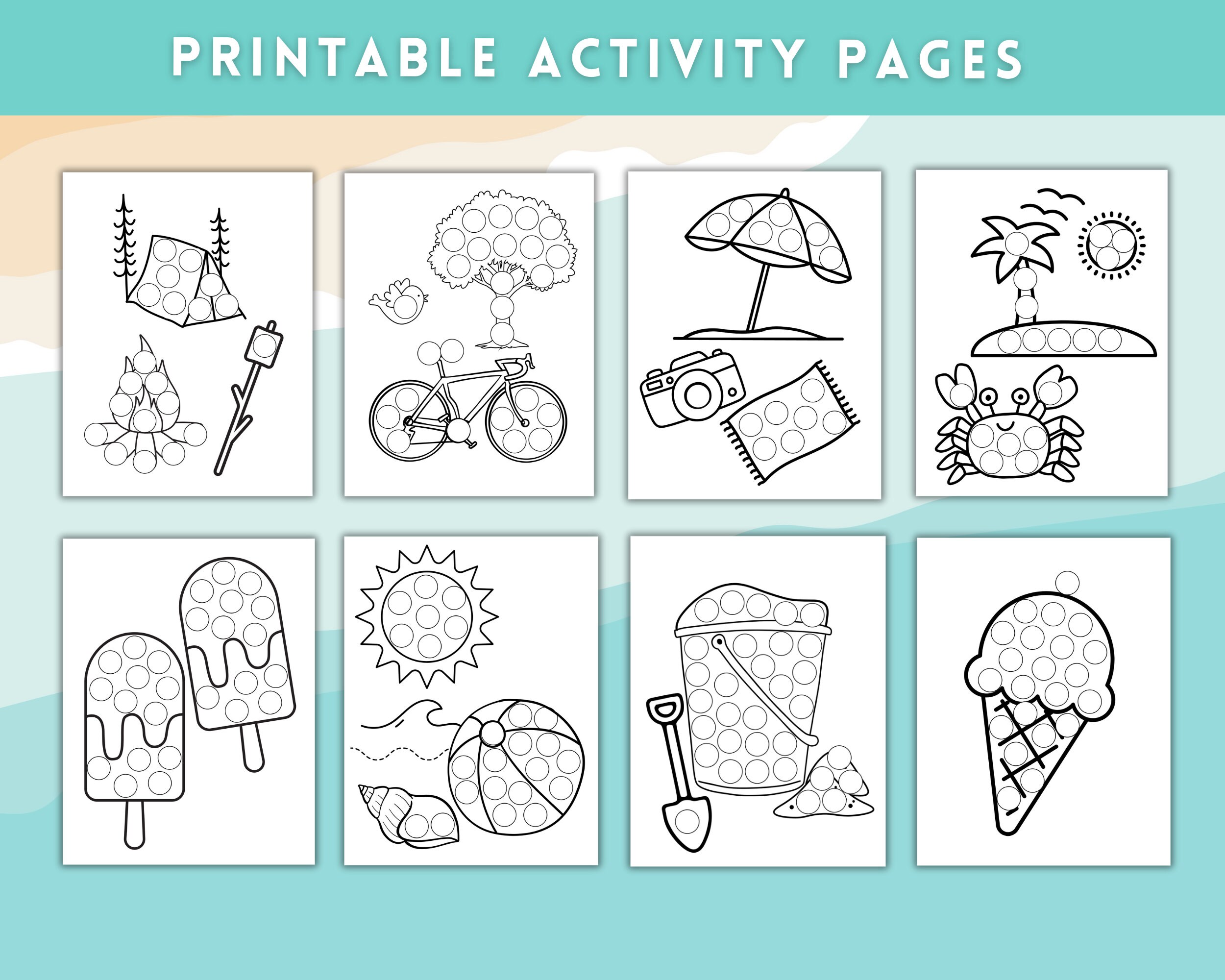 Summer Dot Marker Activities, Dot Marker Coloring Sheets, Dot Marker ...