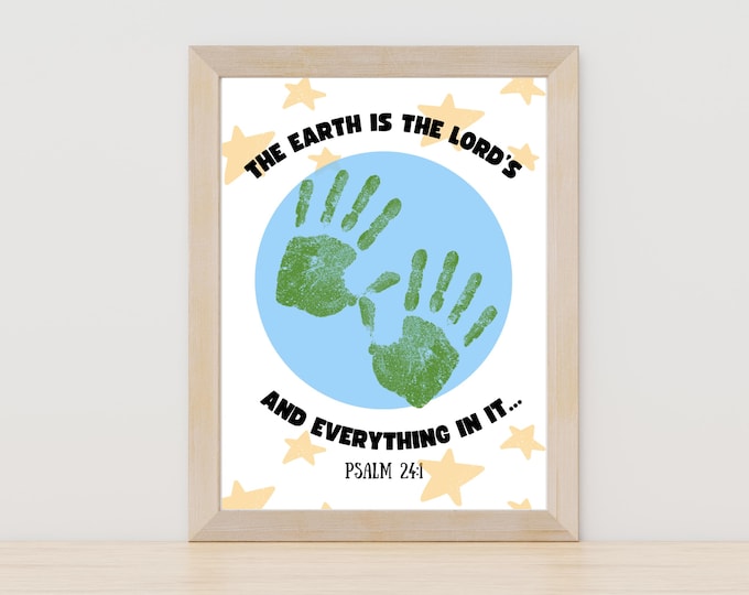 PRINTABLE Earth Day Handprint Art Craft Gift | God's Creation Child’s ...