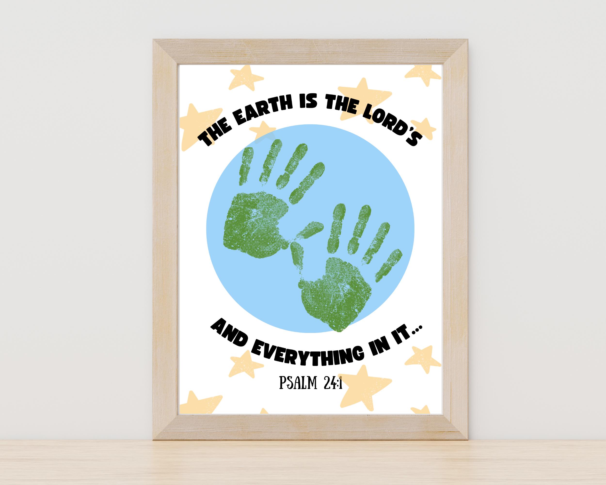 Earth Day Handprint Craft, Bible Verse Earth Day Printable Handprint ...