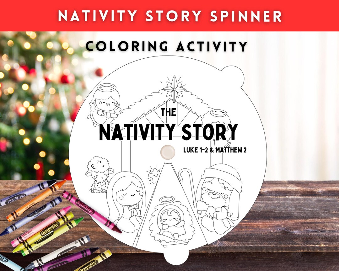 Nativity Story Wheel, Christmas Spinner Wheel, Christmas Coloring With ...