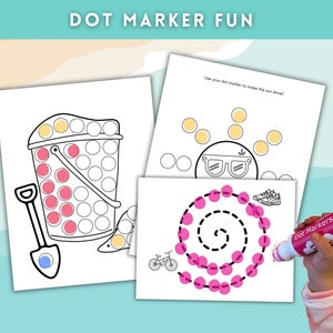 Summer Dot Marker Activities, Dot Marker Coloring Sheets, Dot Marker ...
