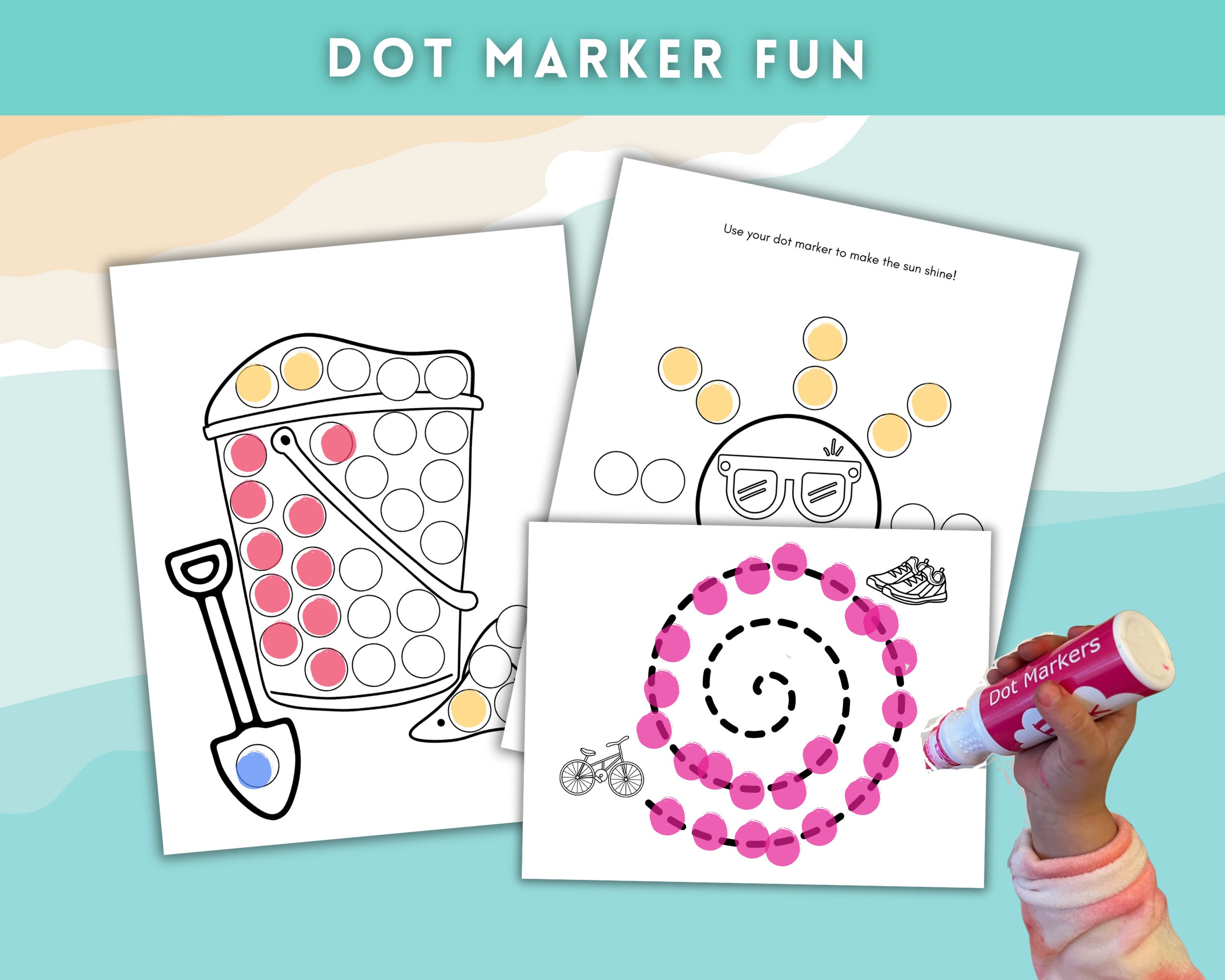 Summer Dot Marker Activities, Dot Marker Coloring Sheets, Dot Marker ...