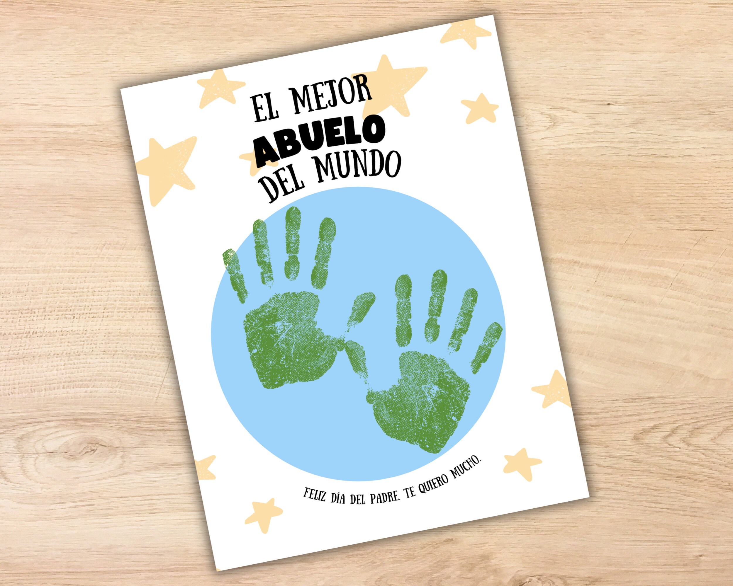 Father's Day Spanish Handprint for Grandpa, Dia Del Padre Regalo Para ...